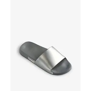 Havaianas Classic Metallic Rubber Sliders - Steel Grey