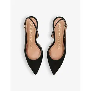 Kurt Geiger Aria Slingback Suede Sandals - Black
