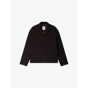 Sandro Waffle-texture Woven Jacket - Chocolate