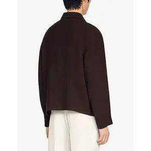 Sandro Waffle-texture Woven Jacket - Chocolate