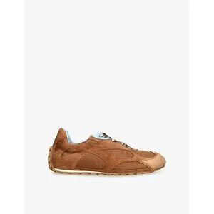 Bottega Veneta Orbit Flash Suede And Shell Trainers - Tan