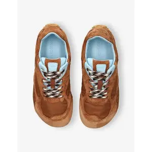 Bottega Veneta Orbit Flash Suede And Shell Trainers - Tan
