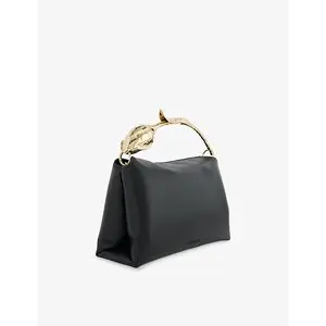 Erdem Bloom Medium Leather Top Handle Bag - Black