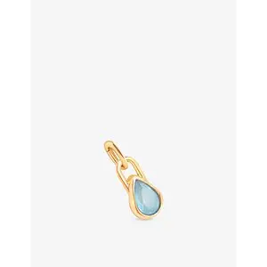 ASTRID & MIYU 18ct Gold-plated Sterling Silver Aquamarine Charm - 18ctgoldplatedsilver