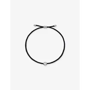 Monica Vinader Round Solitaire Diamond Cord Bracelet - Silver