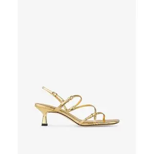 Sandro Strappy 65 Leather Heeled Sandals - Naturels