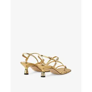 Sandro Strappy 65 Leather Heeled Sandals - Naturels