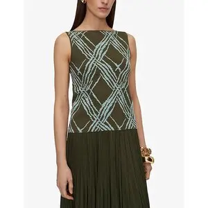 JOSEPH Aouda Knitted Cotton-blend Top
