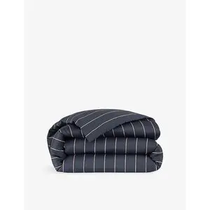 BOSS Bray Striped Cotton Duvet Cover - Ebony