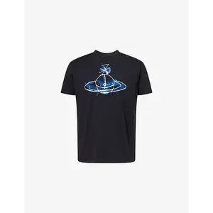 VIVIENNE WESTWOOD Drawn Orb Crewneck Cotton-jersey T-shirt - Black