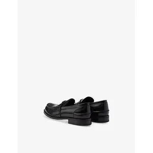 Prada Triangle-logo Brushed Leather Loafers