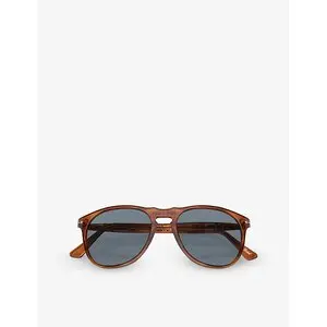 Persol Acetate Round Frame Sunglasses - Brown