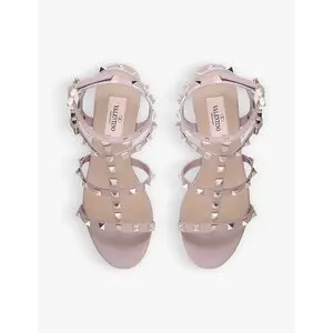 Valentino Garavani Rockstud Open-toe Leather Heeled Sandals - Blush