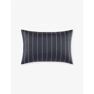 BOSS Bray Striped Cotton Pillowcase 50cm X 75cm - Ebony