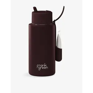SMARTECH Frank Green 34oz Stainless Steel Ceramic Reusable Bottle With Lip Gloss Holder Chocolate