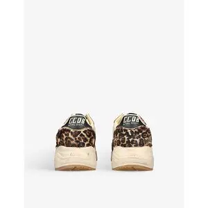 GOLDEN GOOSE Running Sole Leopard Print Leather And Mesh Trainers