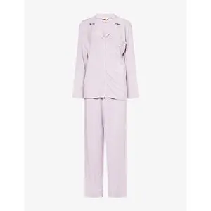 Eberjey Gisele Stretch-modal Pyjamas Xl Thistle/ivory