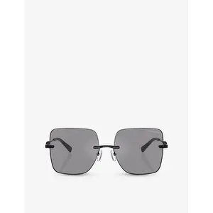 Michael Kors Mk1150 Quebec Square-frame Metal Sunglasses - Grey