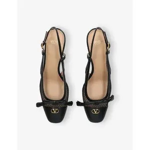 Valentino Garavani Valet Du Roi 60 Mesh And Leather Slingbacks