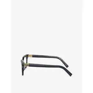 Miu Miu Rectangular-frame Acetate Optical Glasses - Blue