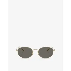 Oliver Spencer Sirry Oval-frame Titanium Sunglasses - Gold