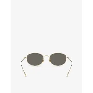 Oliver Spencer Ov1347st Sirry Oval-frame Titanium Sunglasses - Gold