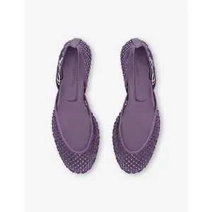 Christopher Esber Mesh Ballet Flats With Crystal Embellishments - Viola