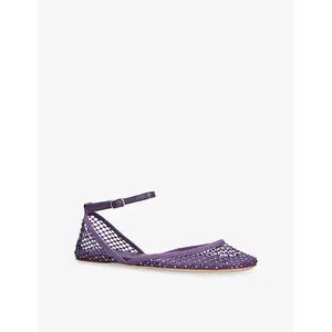 Christopher Esber Mesh Ballet Flats With Crystal Embellishments - Viola