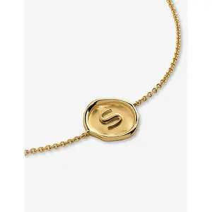 Monica Vinader Initial S Stamp 18ct Yellow Vermeil Bracelet - Gold
