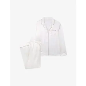 THE WHITE COMPANY Piped-trim Relaxed-fit Silk Pyjama Set - Ivory
