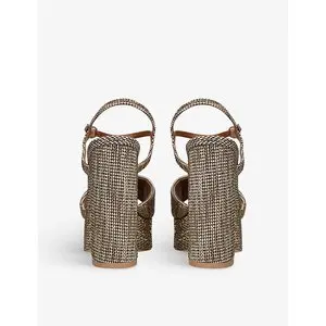 Kurt Geiger Kensington Houndstooth Woven Platform Sandals