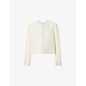 MALINA Ruthie Cropped Bouclé Blazer - Vanilla