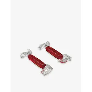 GOHAR WORLD Candy Murano Glass Cutlery Rest Set Of Two - Ruby