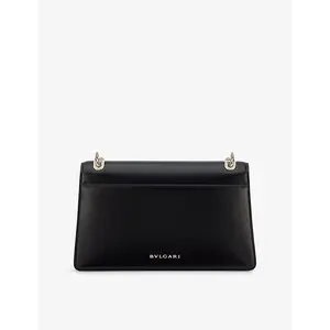 BVLGARI Serpenti Forever Leather Shoulder Bag - Black