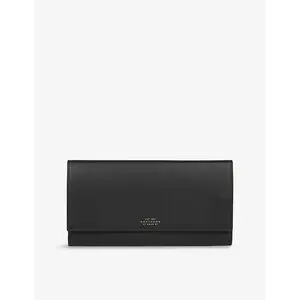 Smythson Panama Marshall Leather Travel Wallet - Black