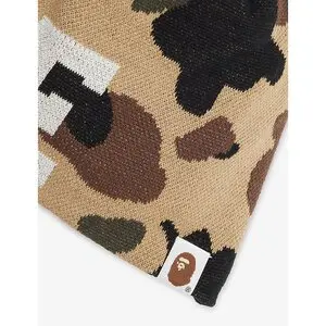 A BATHING APE 1st Camo Brand-print Knitted Beanie
