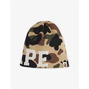 A BATHING APE 1st Camo Brand-print Knitted Beanie