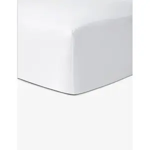 YVES DELORME Triomphe Single Fitted Cotton Sheet 90cm X 190cm Emperor Blanc