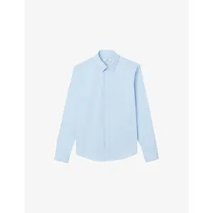 Sandro Classic Long-sleeve Cotton-blend Shirt - Blue Sky