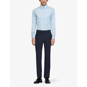 Sandro Classic Long-sleeve Cotton-blend Shirt - Blue Sky