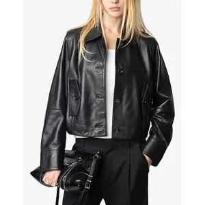 Zadig&Voltaire Regular-fit Leather Jacket With Flap-pockets