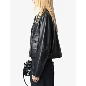 Zadig&Voltaire Regular-fit Leather Jacket With Flap-pockets