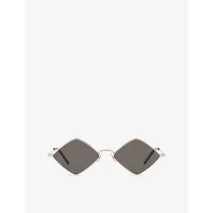 Saint Laurent Lisa Diamond-frame Metal Sunglasses - Silver