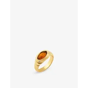 LA MAISON COUTURE 22ct Yellow Gold Vermeil Ring - Red