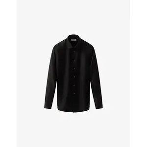 Eton Cutaway-collar Single-cuff Slim-fit Cotton-twill Shirt - Black