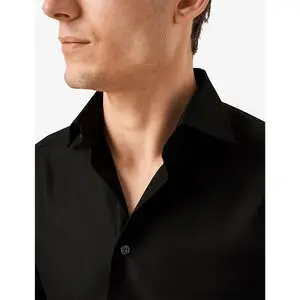 Eton Cutaway-collar Single-cuff Slim-fit Cotton-twill Shirt - Black