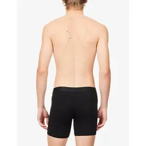Sunspel Elasticated-waistband Stretch-cotton Trunks - Black