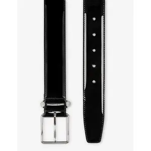 CHRISTIAN LOUBOUTIN Patent Leather Belt With Strass Embellishment - Black/silver