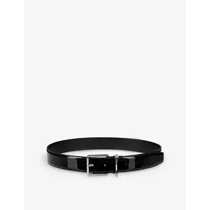 CHRISTIAN LOUBOUTIN Patent Leather Belt With Strass Embellishment - Black/silver