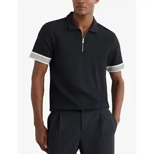 REISS Bruno Half-zip Stretch-woven Polo Shirt